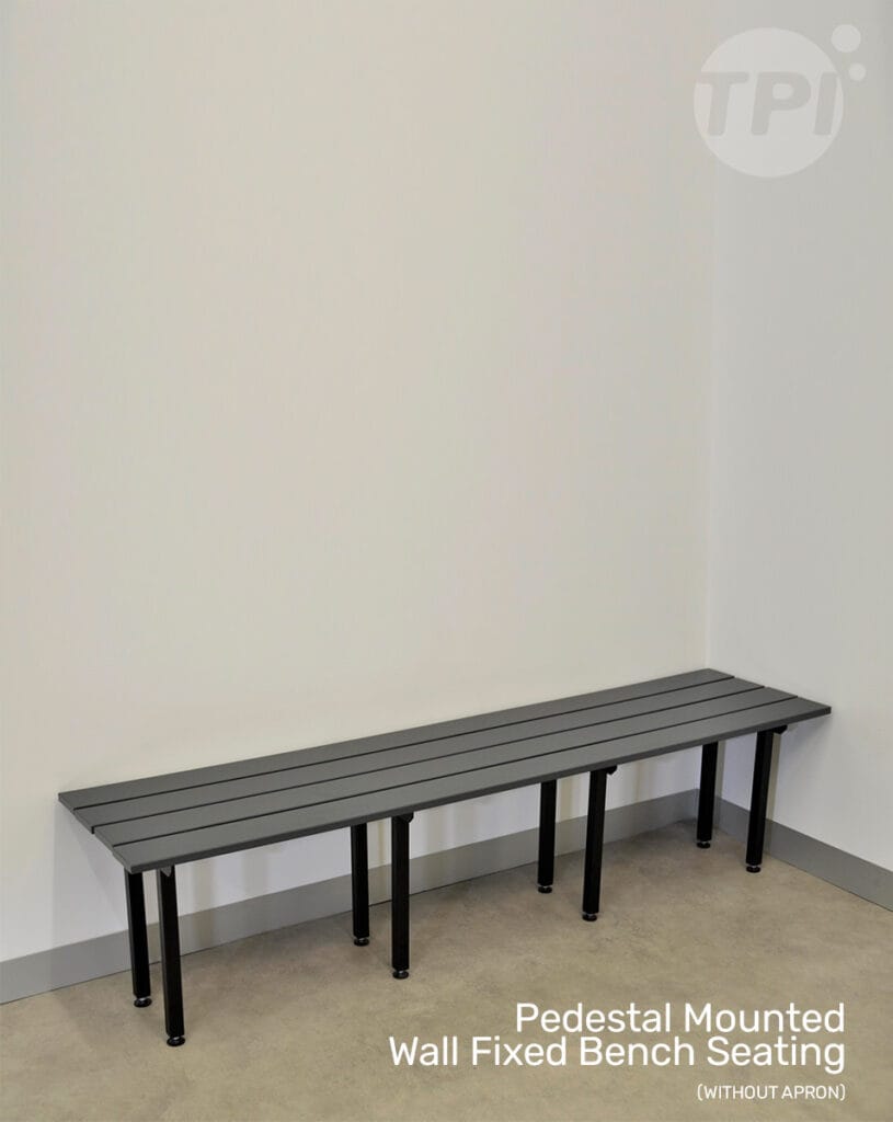 Pedestal Mounted Wall Fixed Bench Seating - Toilet Partition Industries