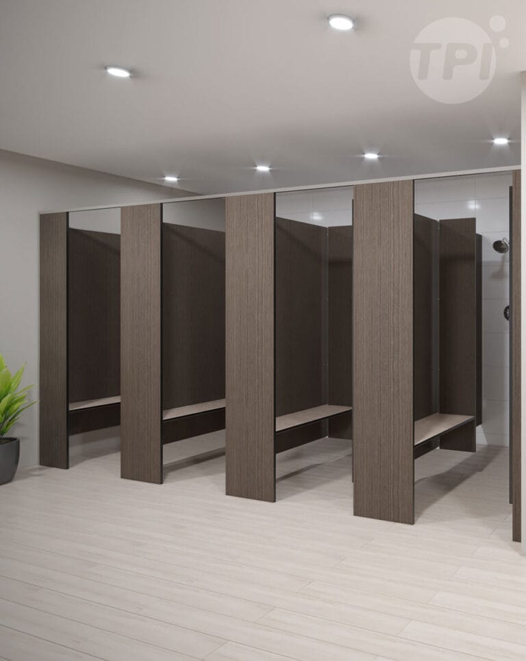 Shower - Floor Mounted Overhead Braced (FO-S) - Toilet Partition Industries