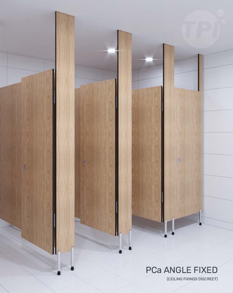 Cubicle - Pedestal Mounted Ceiling Fixed (PC) - Toilet Partition Industries